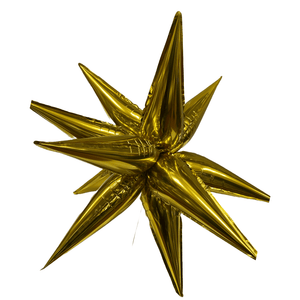 26 inch 12 point Gold Spikey Starburst Foil Balloon