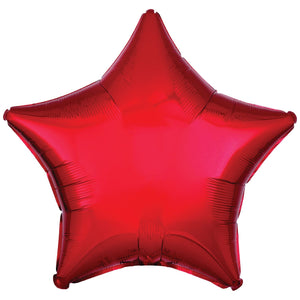 Anagram 18 inch Metallic Red Star Foil Balloon